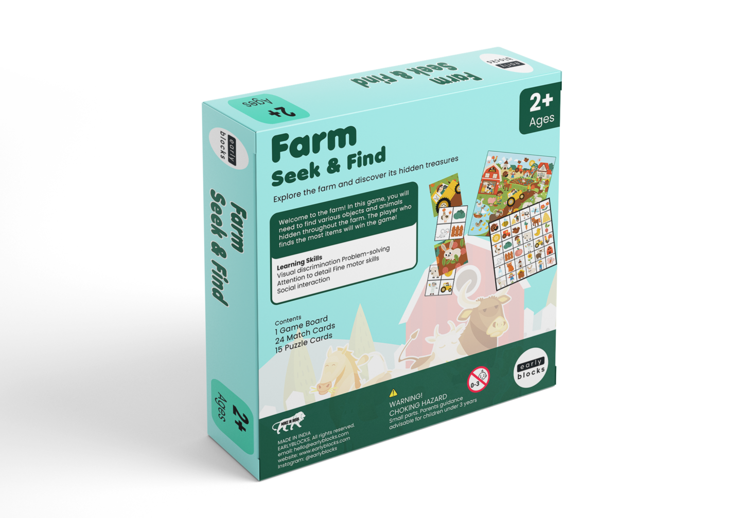 Farm Seek and Find Magnetic Board | Ages 2+ years › Early blocks